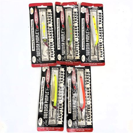 Great Lakes VNTG - Vintage NEW Fishing Lure Lot- Swedish Pimple Flutter ...