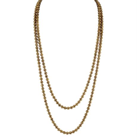 Great Lakes VNTG - Vintage 62 Inch Gold Tone 6mm Ball Chain Necklace