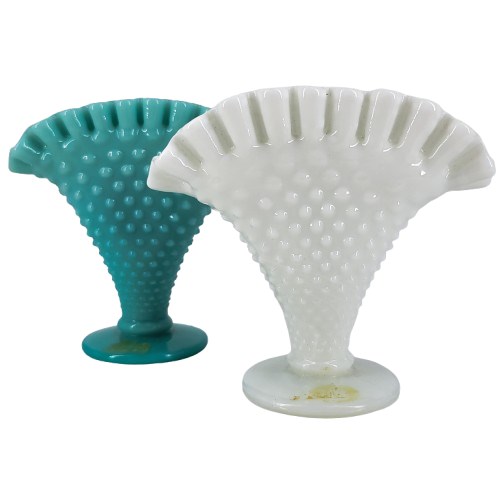 Great Lakes VNTG - Vintage Pair Fenton Turquoise and White Milk Glass ...