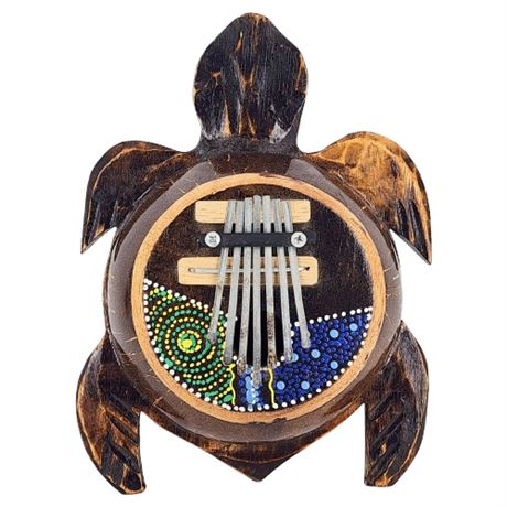 Great Lakes VNTG - Vintage Handcrafted Coconut Shell & Wood Turtle Kalimba