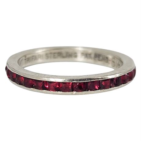 Great Lakes VNTG - Vintage CROWN TRIFARI Sterling Silver Faux Ruby ...