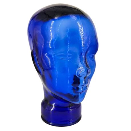 Great Lakes VNTG - Blue Glass Life-sized Head Sculpture