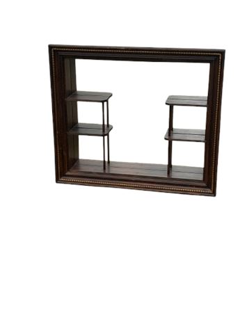 Great Lakes VNTG - MCM Mirror Wood Wall Display Shelf