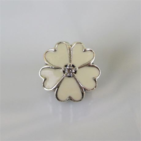 Great Lakes VNTG - PANDORA 925 Enamel PRIMROSE Flower Clip Charm