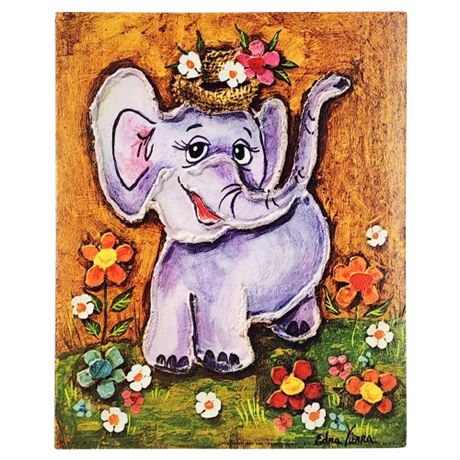 Great Lakes VNTG - Vintage Art Treasures Edna Vierra Purple Elephant ...
