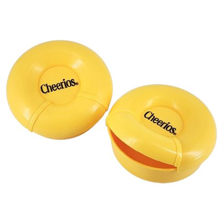 Great Lakes VNTG - Pair Vintage 90s Plastic Flip Top Cheerios Containers